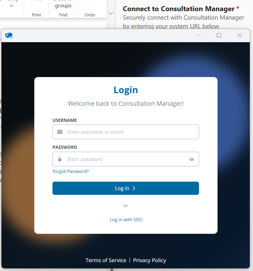How to use the Consultation Manager Outlook Add-In
