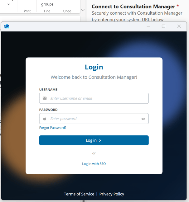 How to use the Consultation Manager Outlook Add-In